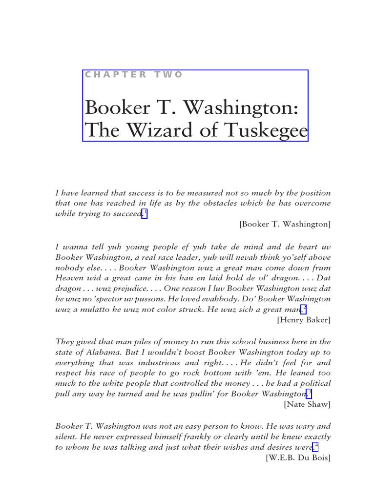 Booker T. Washington - The Wizard of Tuskegnee | PDF | Reconstruction ...