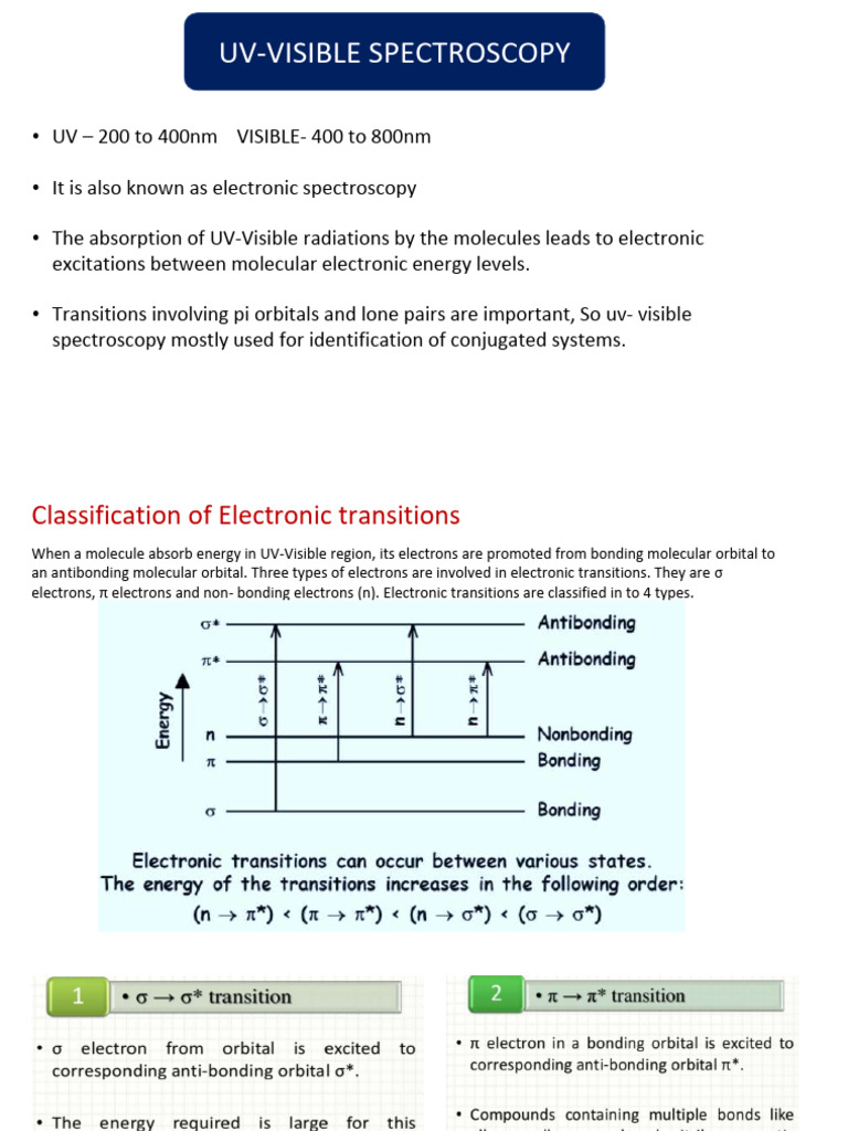 UV VISIBLE Spectroscpy | PDF | Ultraviolet–Visible Spectroscopy ...