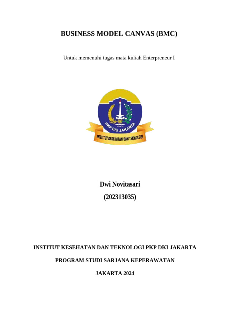 DWI NOVITASARI BUSINESS MODEL CANVAS (BMC) | PDF