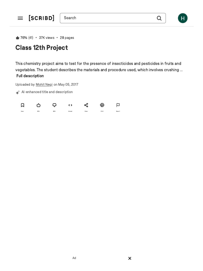 Class 12th Project - PDF - Pesticide - Insecticide | PDF | Scribd