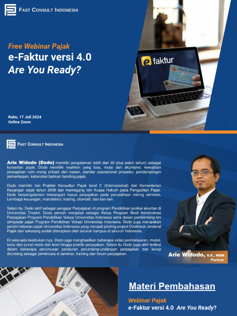 Webinar E-Faktur 4.0 | PDF