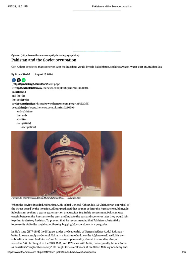 Pakistan and Soviet Occupation | PDF