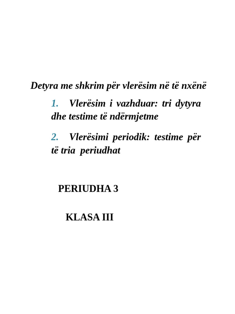 Detyra Dhe Teste 3 P. 3 | PDF