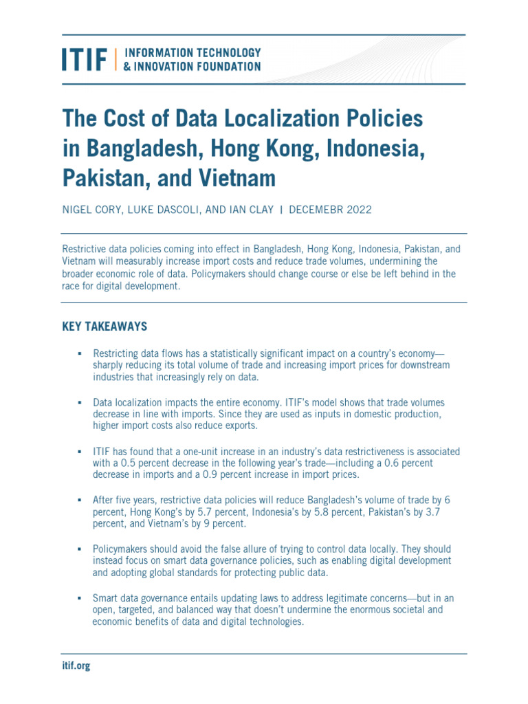 2022 Data Localization Five Asian Economies | PDF | Computer Security | Security