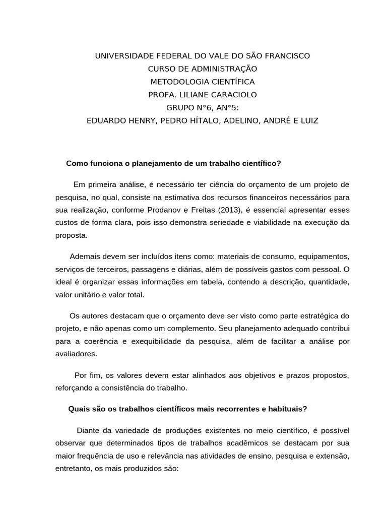 Gn°6 An°4 Eduardo Henry, Pedro Hítalo, Adelino, André e Luiz Gustavo | PDF | Science | Abstract ...