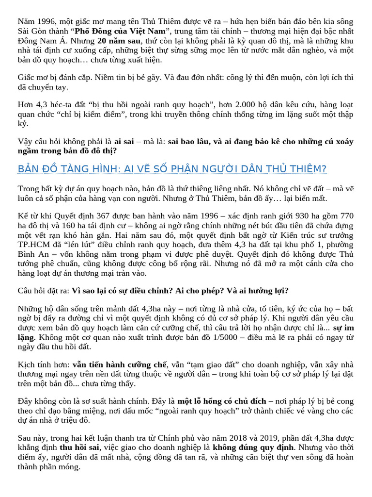 kich bản người dân thủ thiêm 1 | PDF