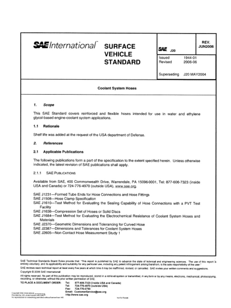Sae J 20 | PDF