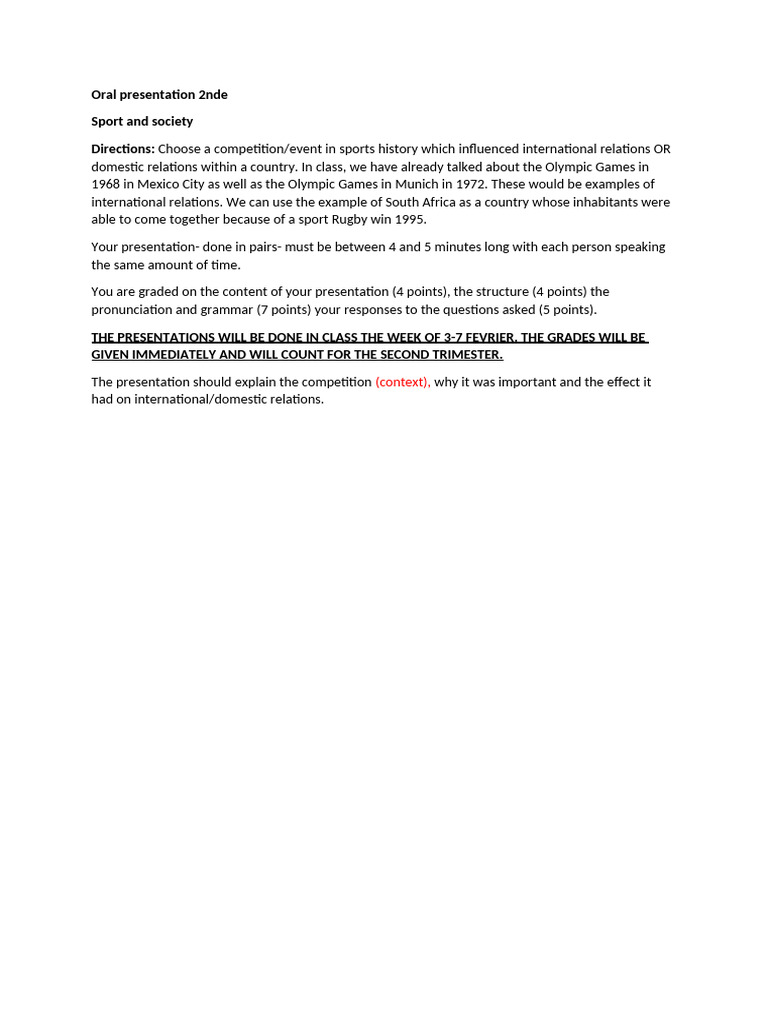 Oral Presentation 2nde | PDF