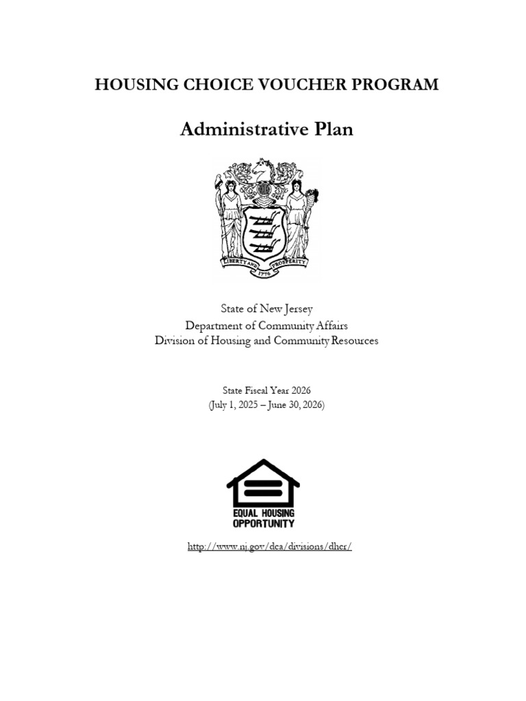 NJ DCA Admin Plan 2025-2026 (DRAFT) | PDF | Section 8 (Housing ...