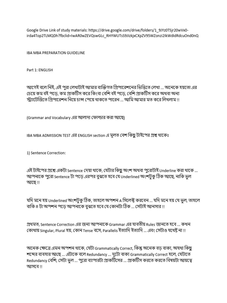 Iba Preparation Guidelines | PDF