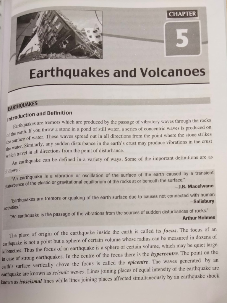 Chap 5 Earthquakes and Volcanoes | PDF | Earthquakes | Volcano