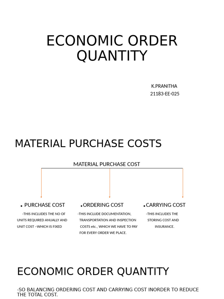 Economic Order Quantity | PDF | Inventory | Financial Economics