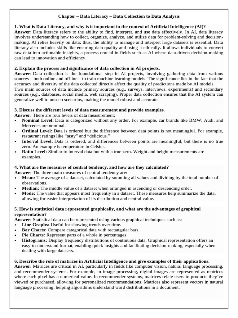 Chapter - Data Literacy - Data Collection To Data Ananlysis | PDF ...