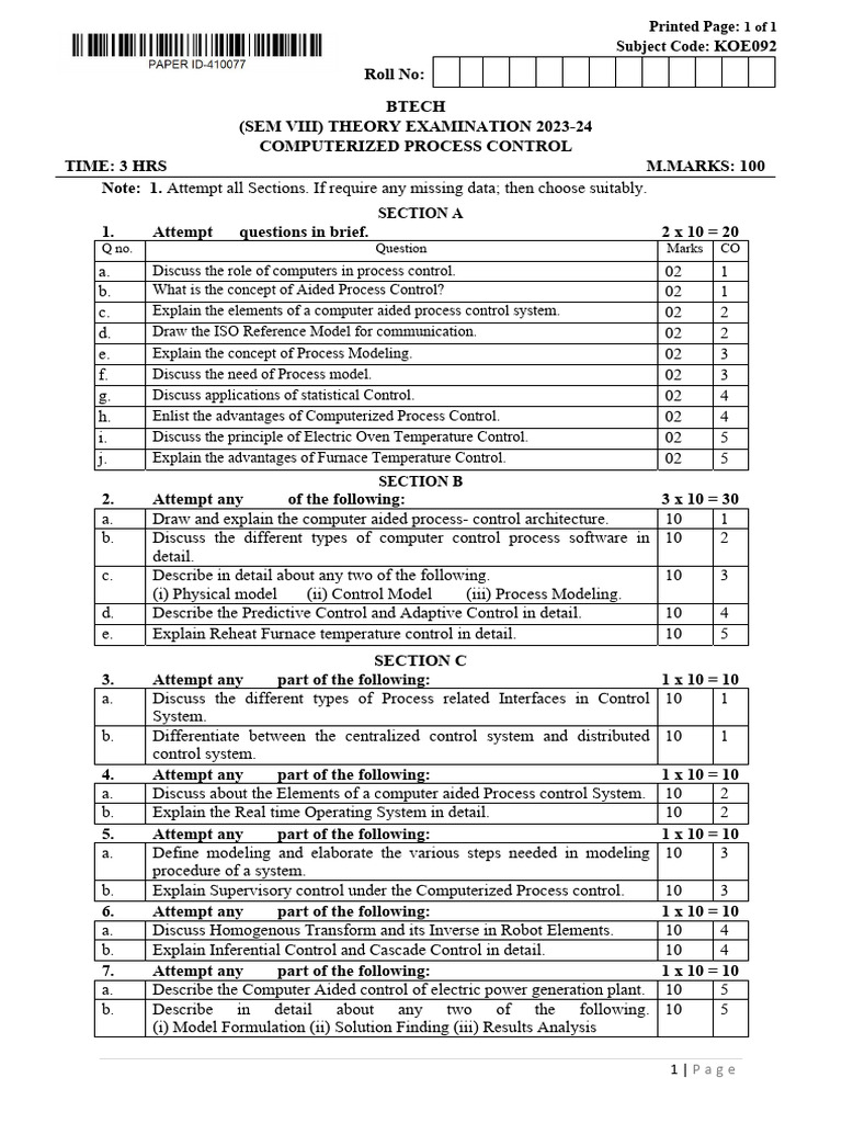 Koe092 Computerized Process Control | PDF | Applied Mathematics | Computing