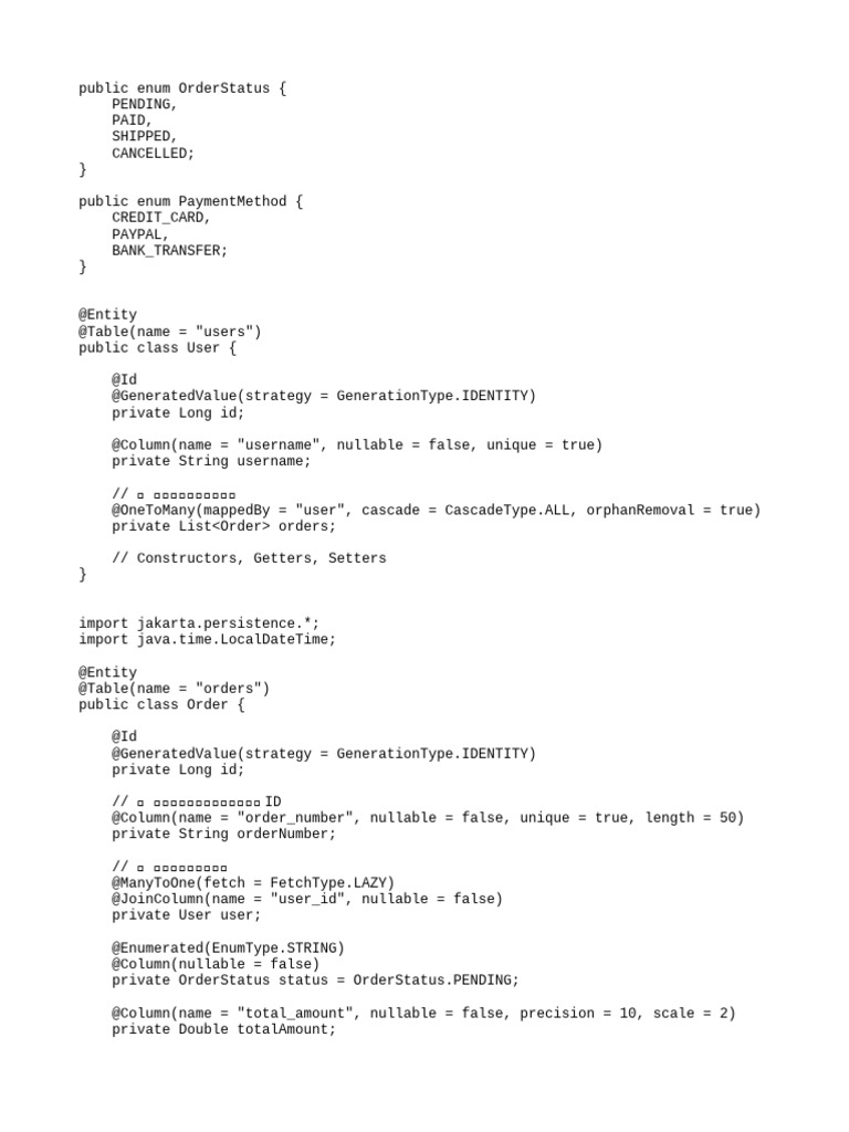 有enum的sprintboot資料庫設計案例 | PDF