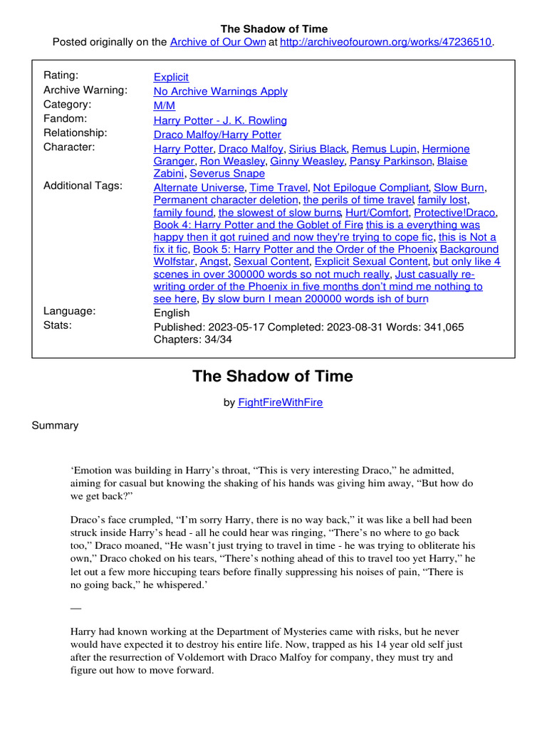 The Shadow of Time | PDF | Harry Potter | Mythography
