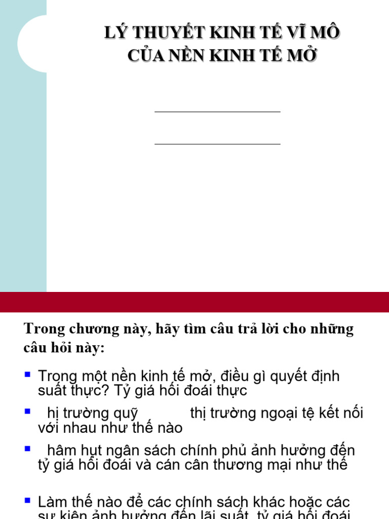 Ch19. LY THUYET KTVM CUA NEN KINH TE MO - môn kinh tế vĩ mô | PDF