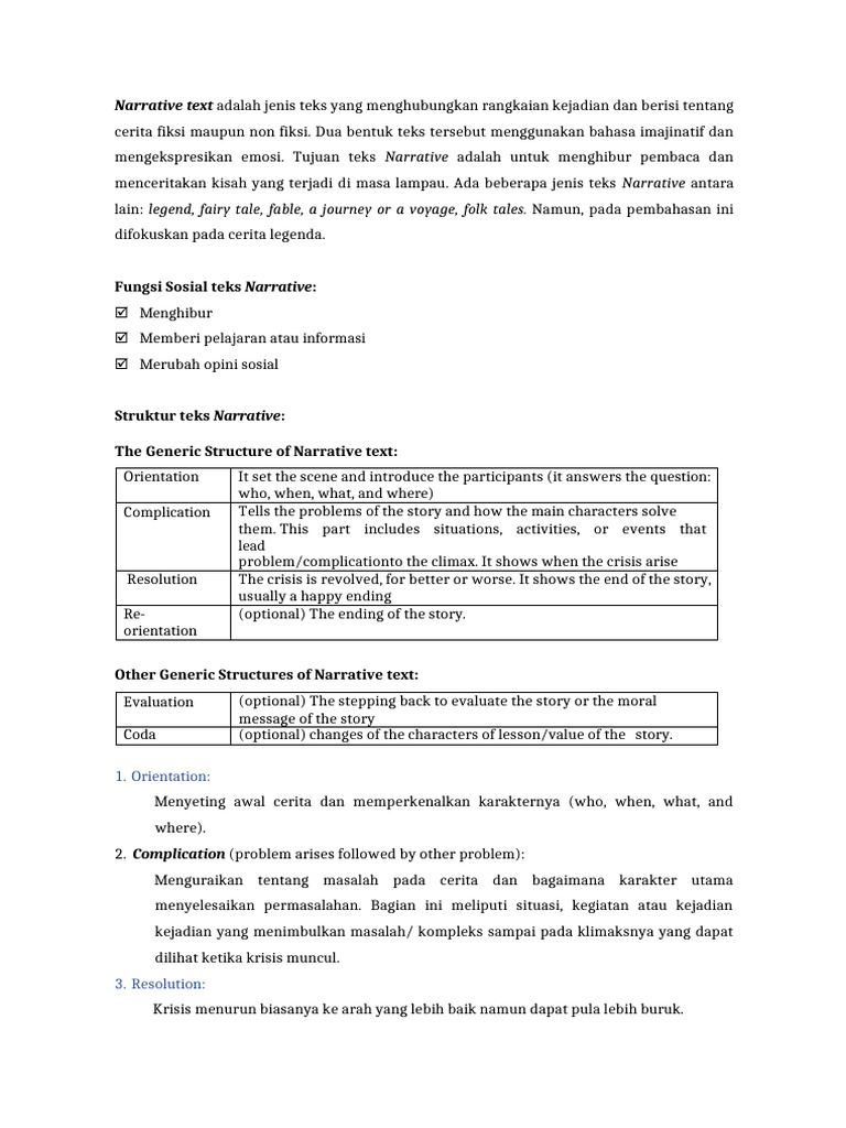Narrative Text Adalah Jenis Teks Yang Menghubungkan Rangkaian Kejadian ...