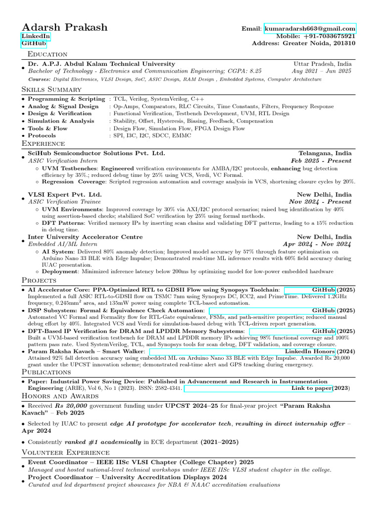 HCL - Analog Design - Adarsh Prakash (1) | PDF | System On A Chip ...
