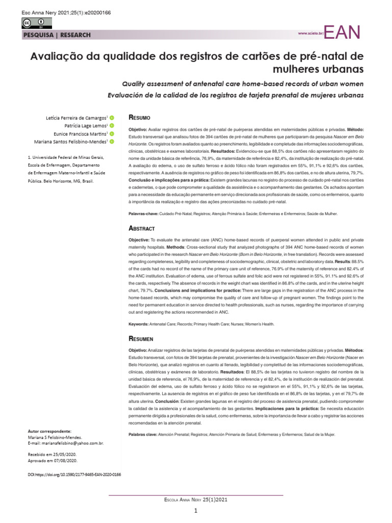 Sisprenatal Avaliação Qualidade G5 | PDF | Gravidez
