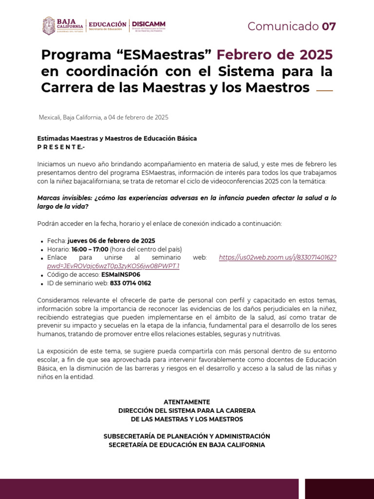 Comunicado 07-25 EM | PDF