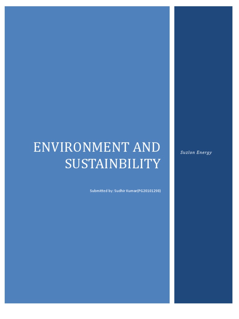 Environment and Sustainbility: Suzlon Energy | PDF | Wind Power ...