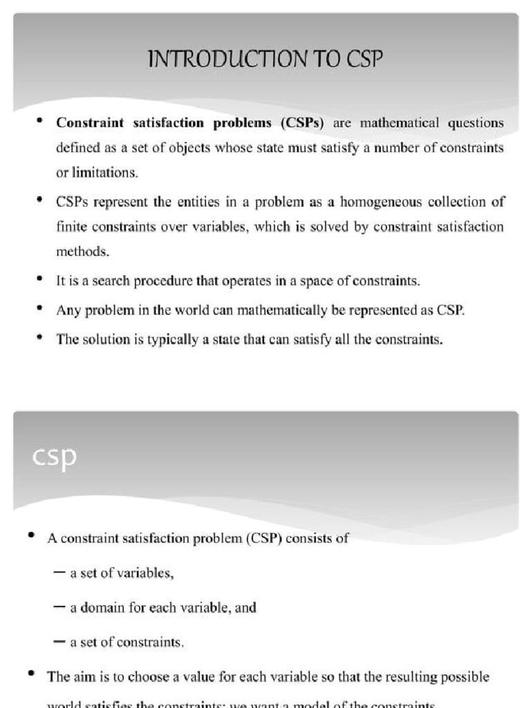 Constraint Satisfaction Problem | PDF