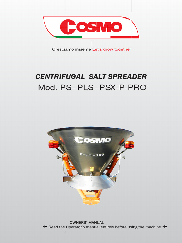 Centrifugal Salt Spreader Manual | PDF | Tractor | Mechanical Engineering