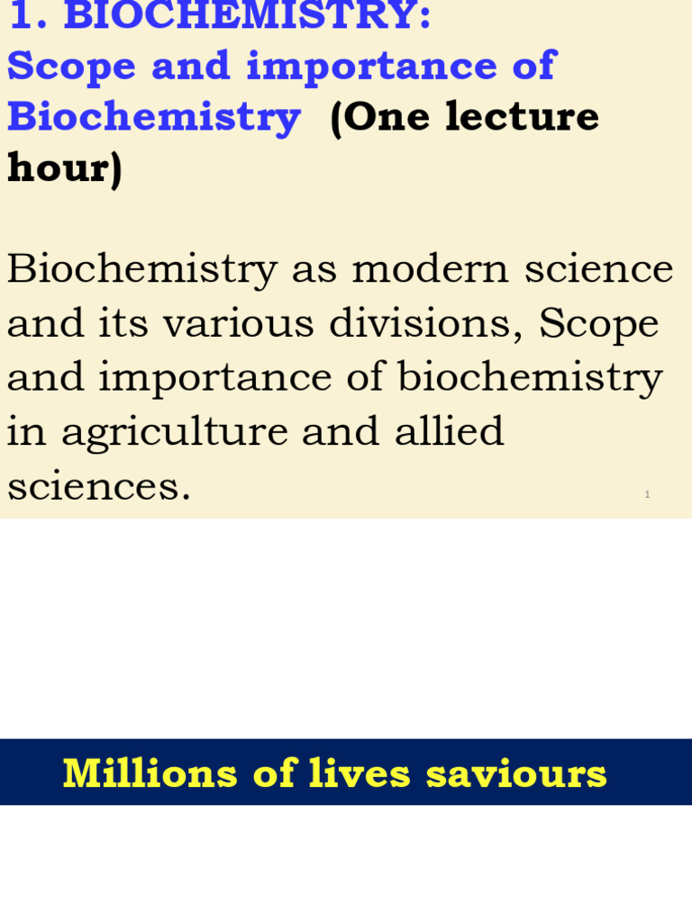 History, Importance and Scope of Biochemistry 2025 Notes | PDF ...