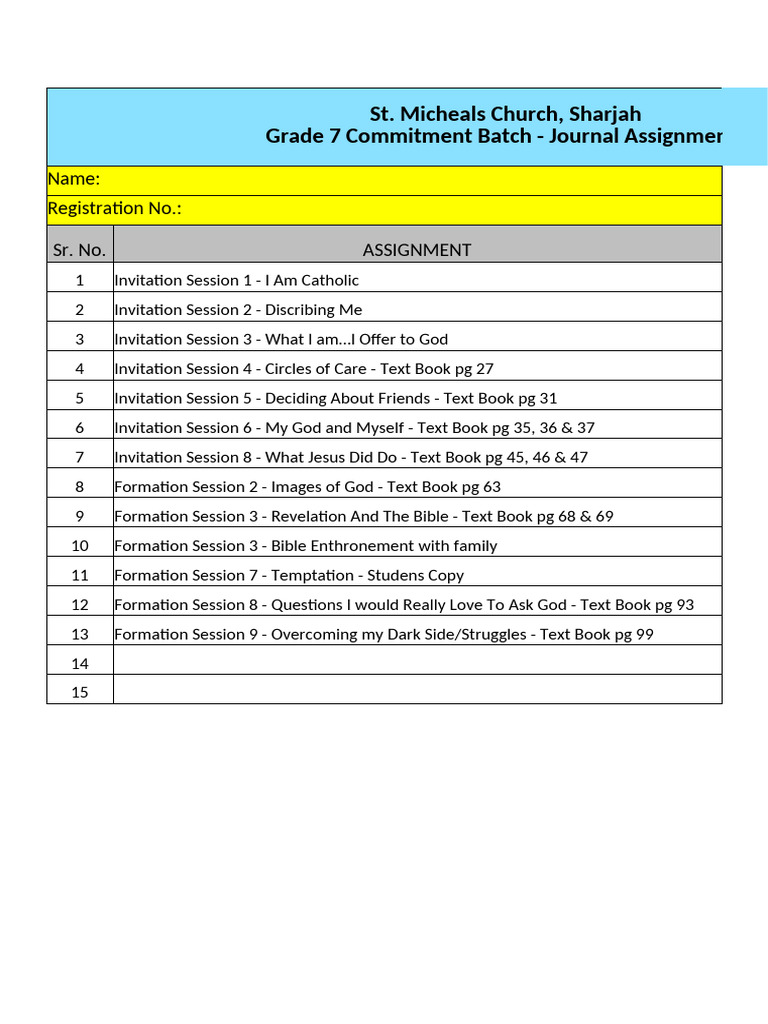 Grade 7 Assignments - Index Page 2024 - 25 | PDF