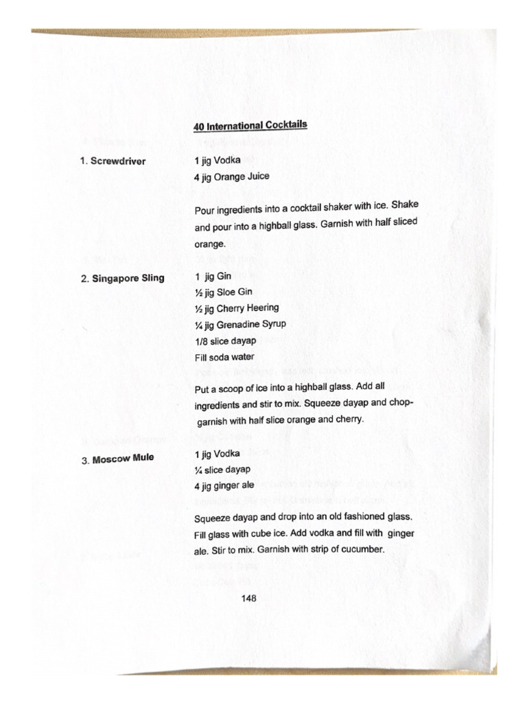 40 International Cocktails | PDF