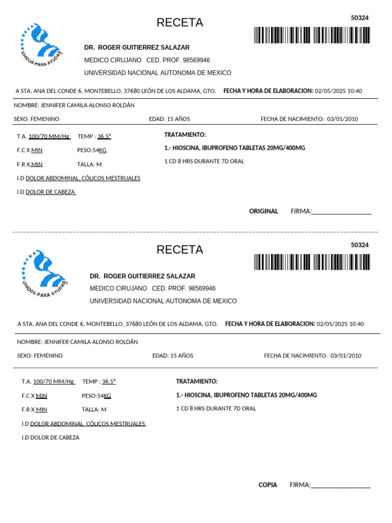 Receta médica Dr. Simi 2025 | PDF