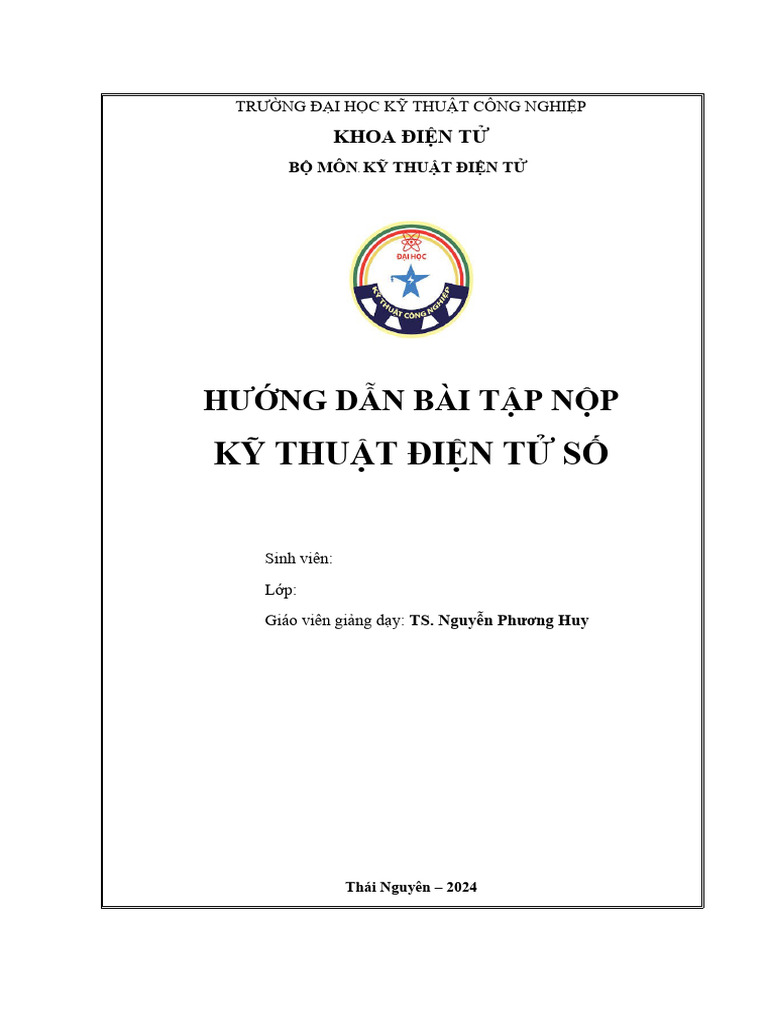 Huong Dan Bai Tap Ky Thuat Dien Tu So - Chuan | PDF