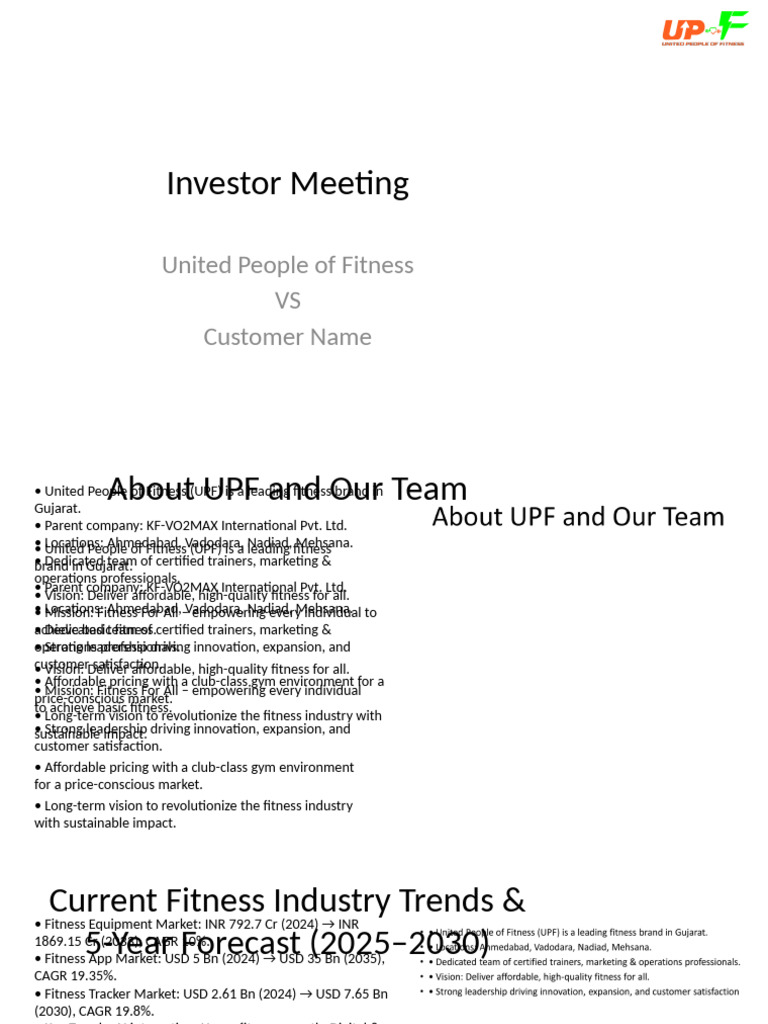 UPF Investor Pitch Full Visual | PDF | Business | Business Economics