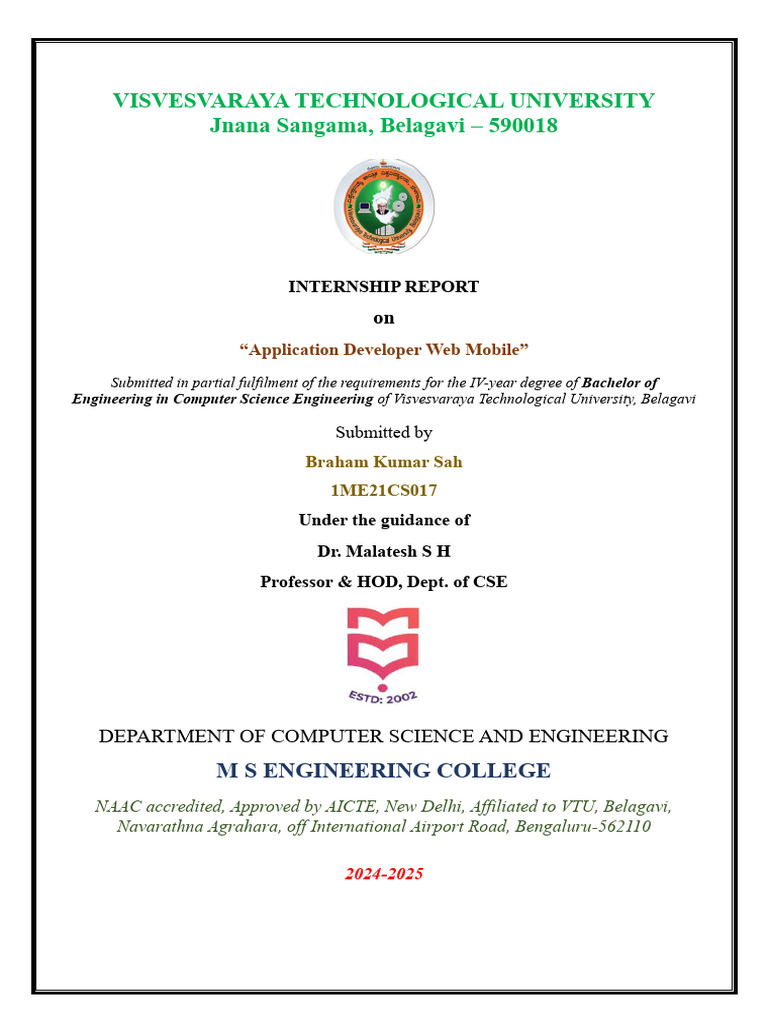 Internship in Web & Mobile Development | PDF | Software Development ...