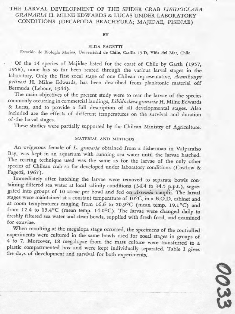 33 Fagetti - 1969-Desarrollo Larval | PDF