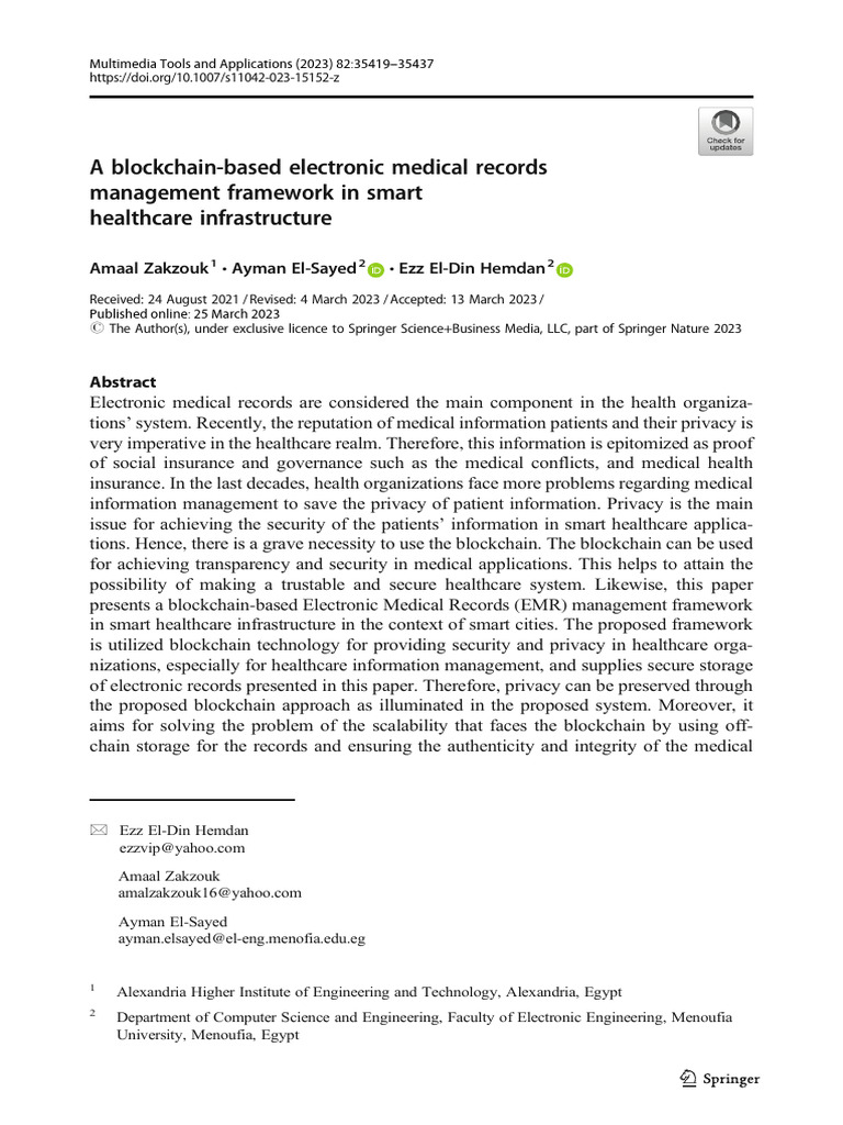 A Blockchain-Based Electronic Medical Records Management Framework in ...