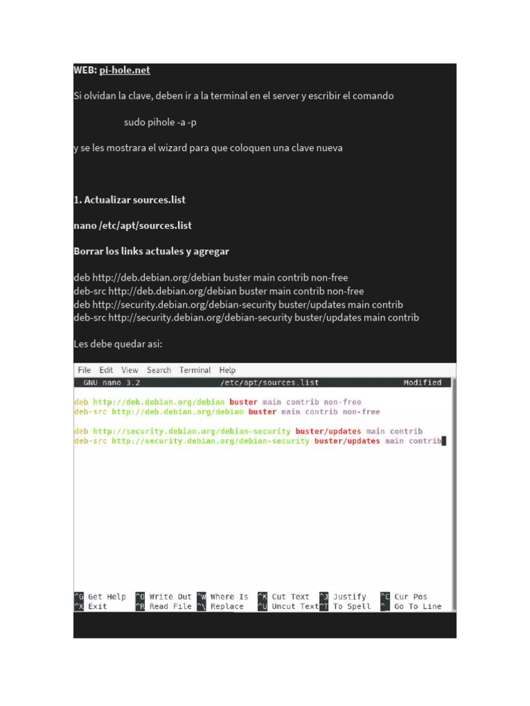 Comandos Debian para Pi-Hole | PDF