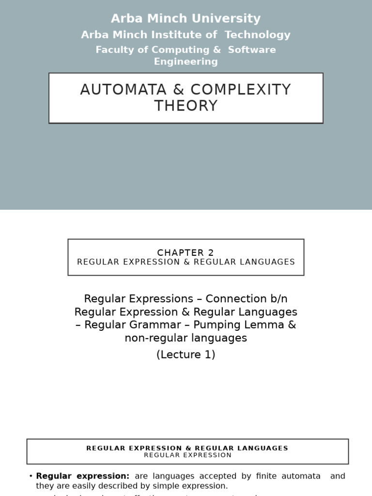 Ch2 Automata & Complexity Theory2016 | PDF | Formalism (Deductive) | Metalogic