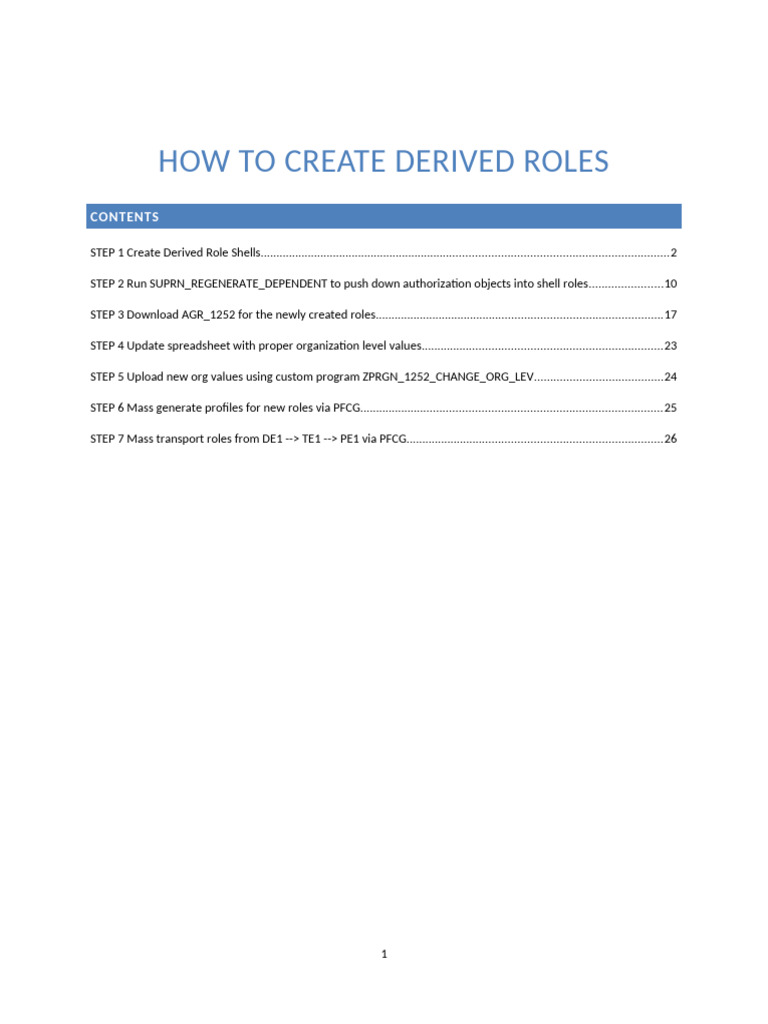How To Create Derived Roles | PDF | Microsoft Excel | Button (Computing)