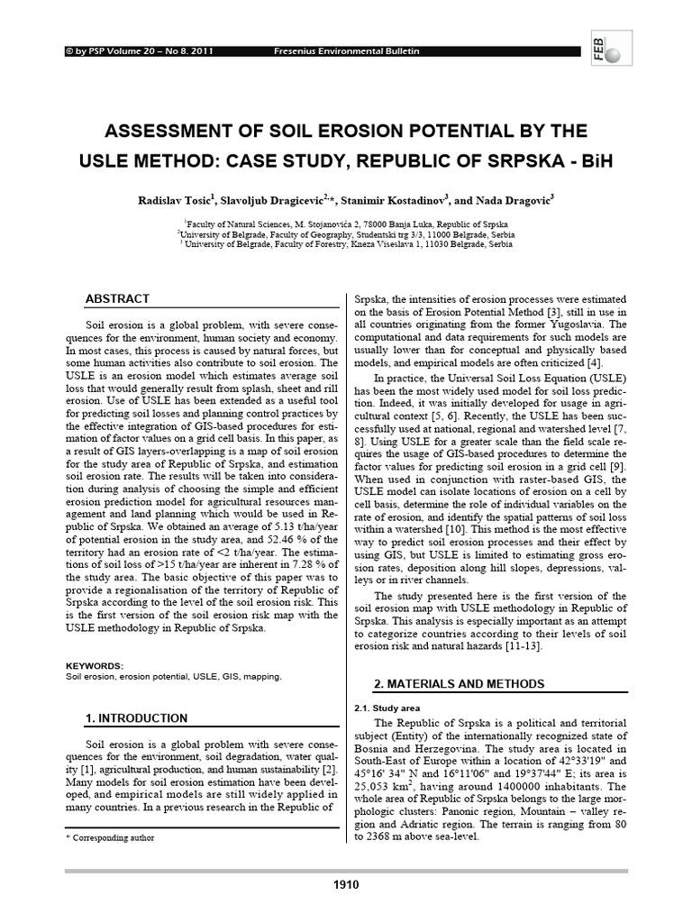 Assessment_of_soil_erosion_potential_by | PDF | Erosion | Geographic ...