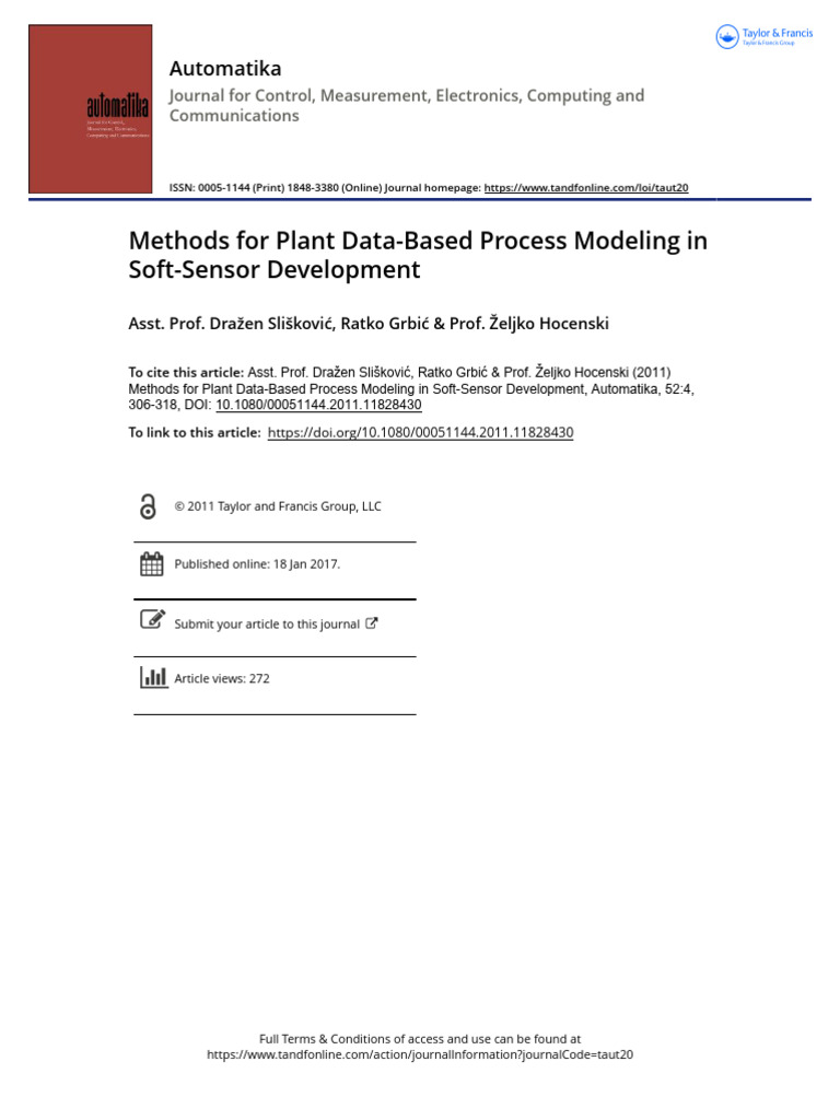 Methods For Plant Data Based Process Mod | PDF | Principal Component Analysis | Algorithms
