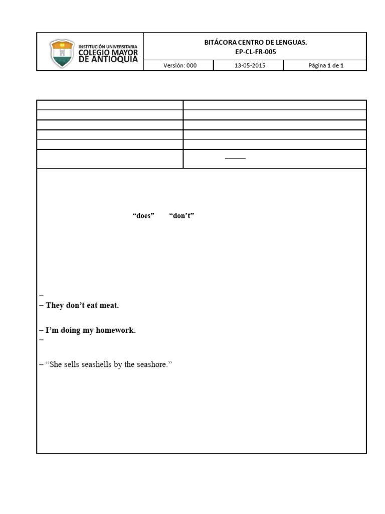 Bitacora 3 (Ingles 2025-1) | PDF