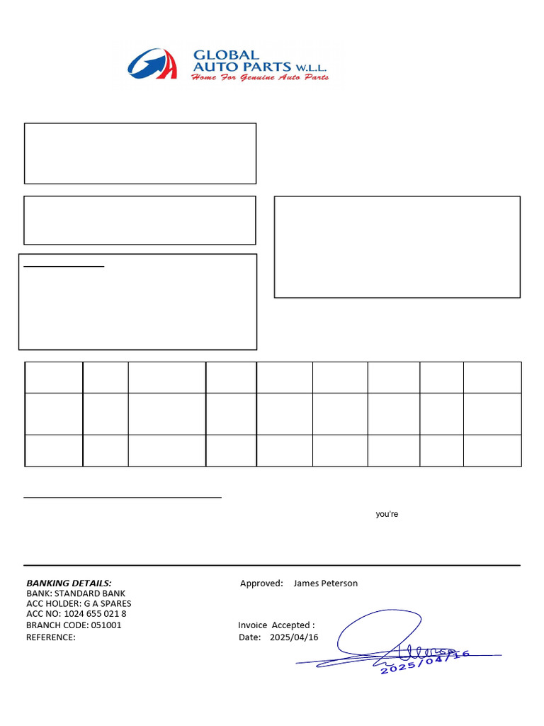 Global Auto Parts Pty LTD Proforma Invoice Z13DTJ Engine | PDF