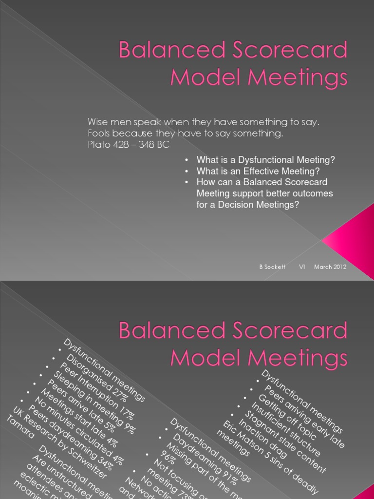Balanced Scorecard Model Meetings | PDF | Business