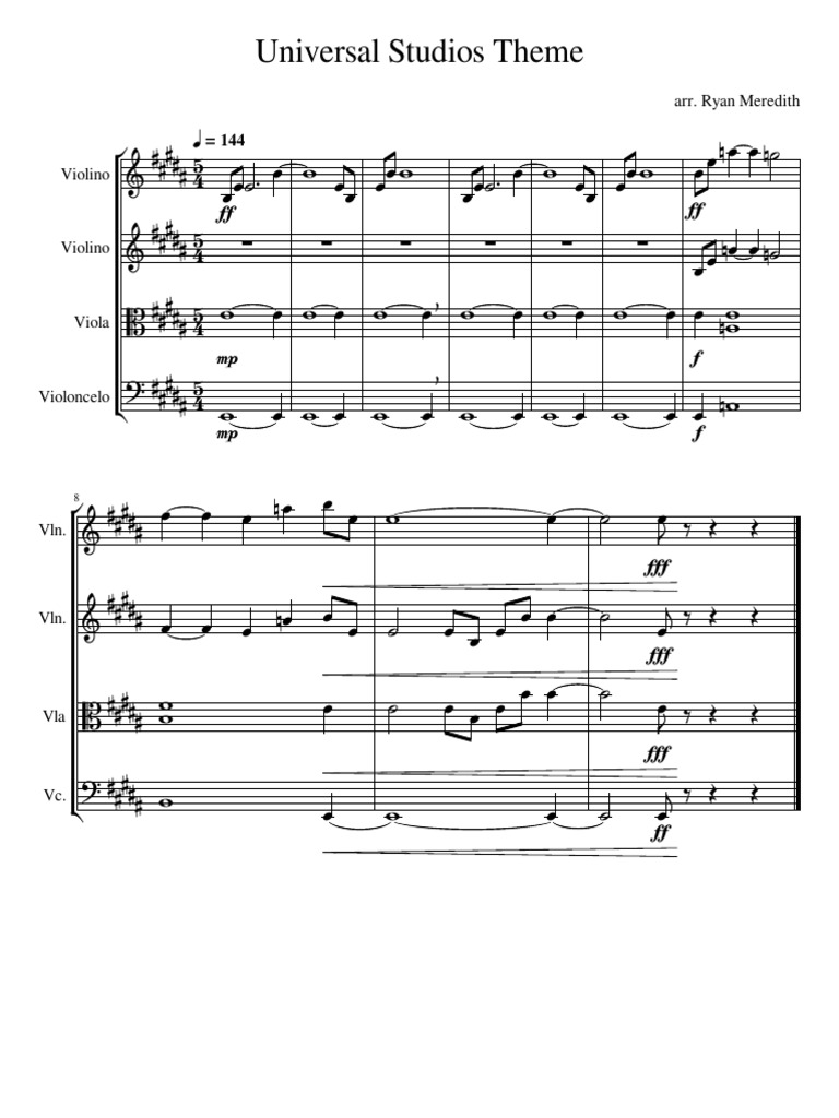 Universal Studios Theme | PDF