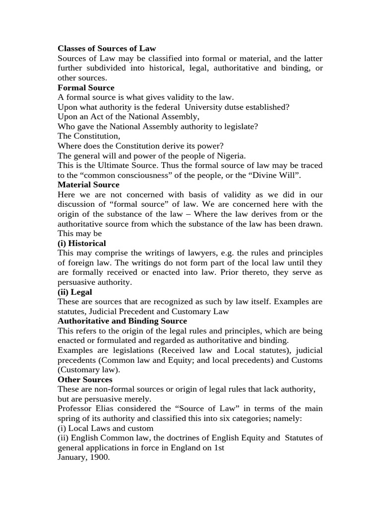 Functions and Sources of Law Lecture Note 3 & 4 - 082742 | PDF ...