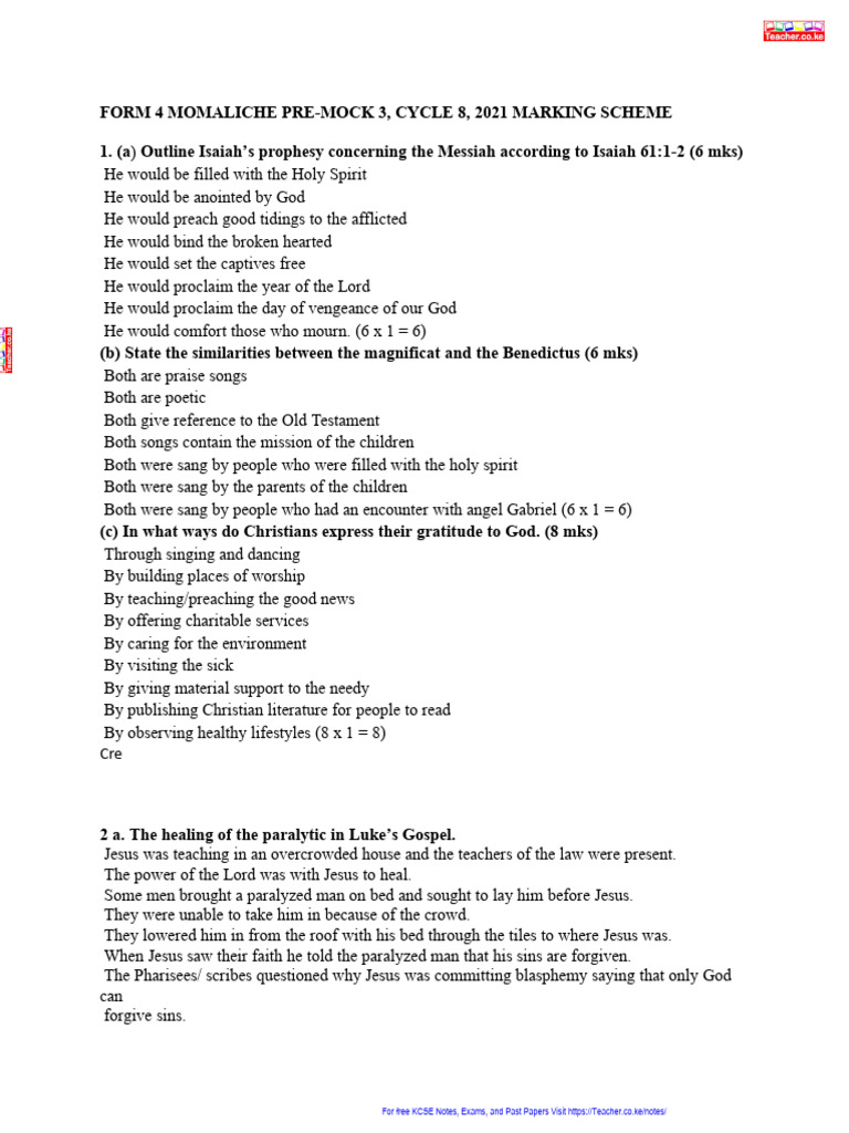 2022 Momaliche 4 C8 Cre PP2 MS | PDF | Jesus | Disciple (Christianity)