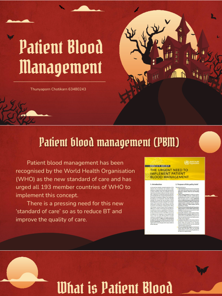Patient Blood Management Overview | PDF | Diseases And Disorders ...