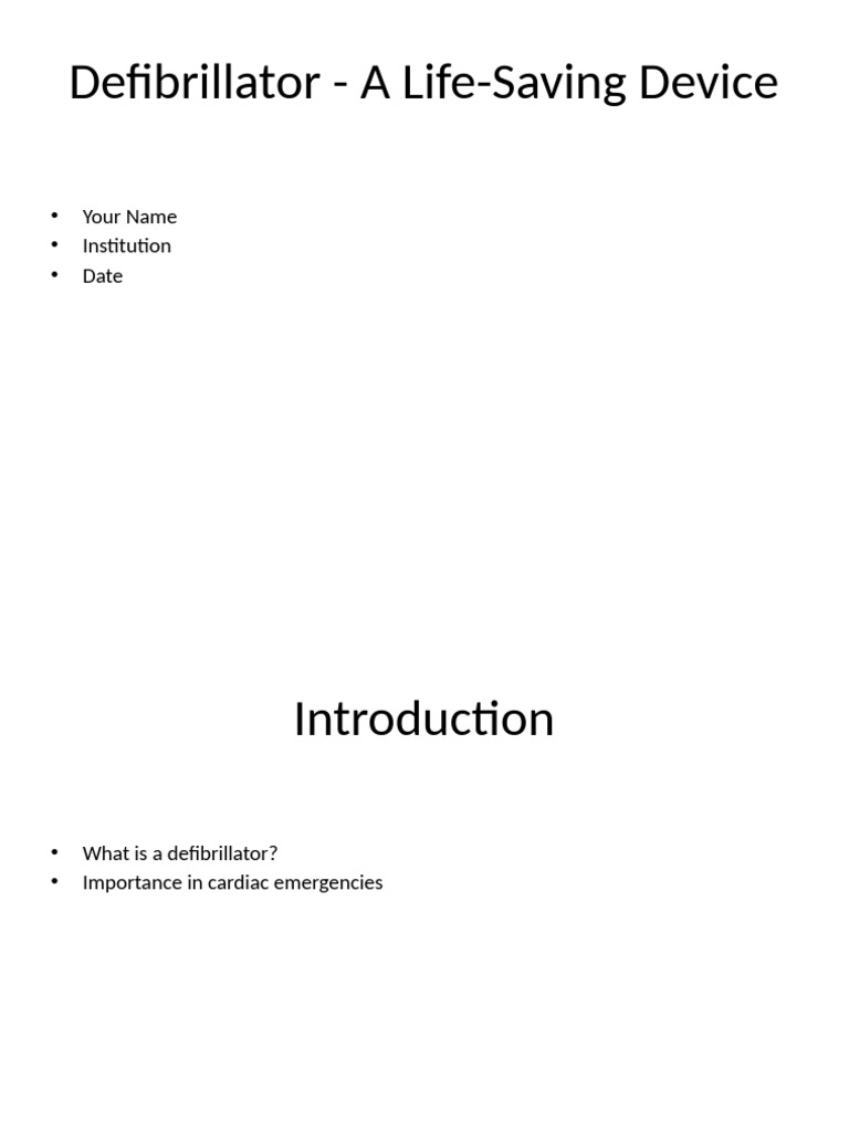 Defibrillator Overview and Usage Guide | PDF | Cardiac Arrest ...